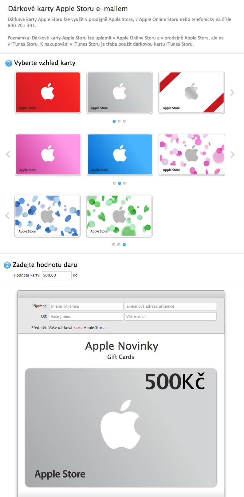 Návod, jak poslat Apple Store dárkovou kartu - Gift Cards - AppleNovinky.cz