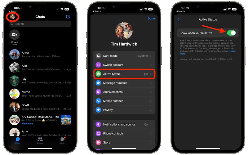 Návod - Jak vypnout aktivní stav na Facebooku a Messengeru ...